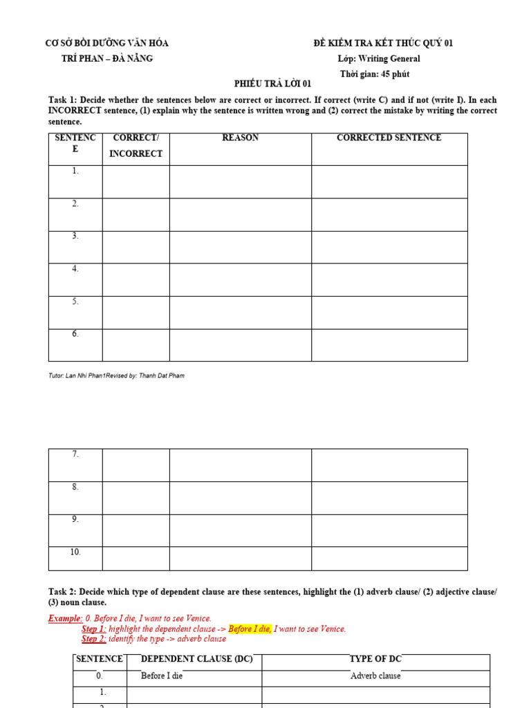 Answer Sheet 1 | PDF | Adverb | Adjective