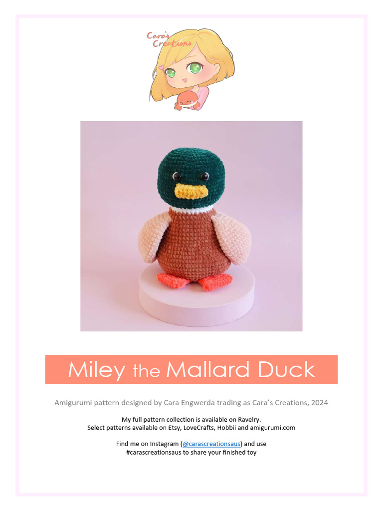 Crochet Mallard Duck PDF Free Pattern | PDF | Crochet | Crafts
