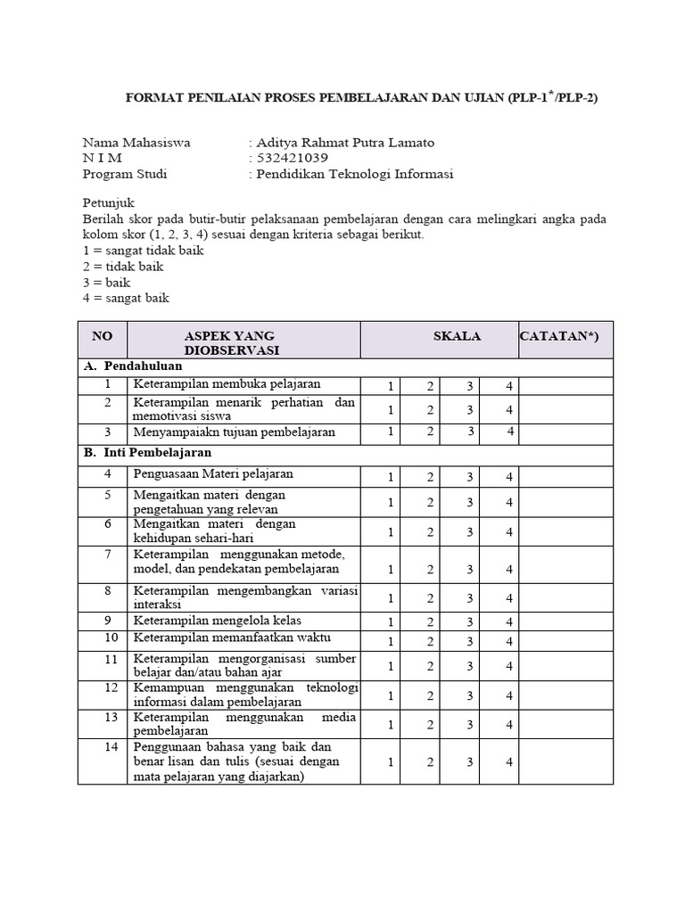 Format Ujian | PDF