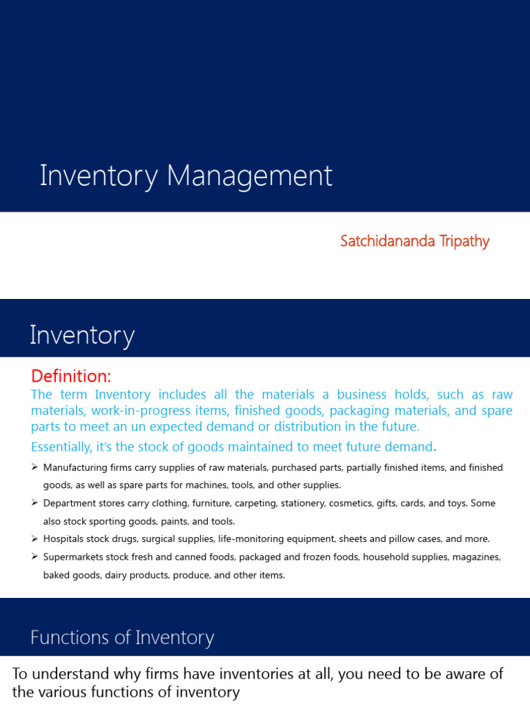 Inventory Management | PDF | Inventory | Production And Manufacturing