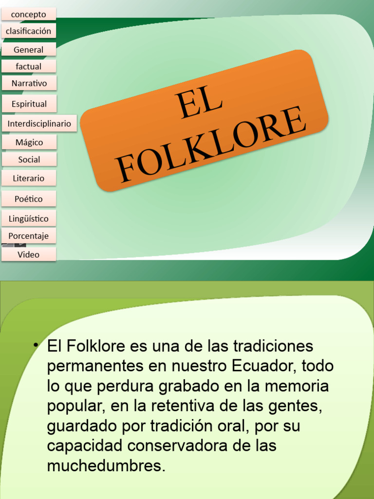 Clasificación Del Folklore | PDF | Folklore | Tradiciones