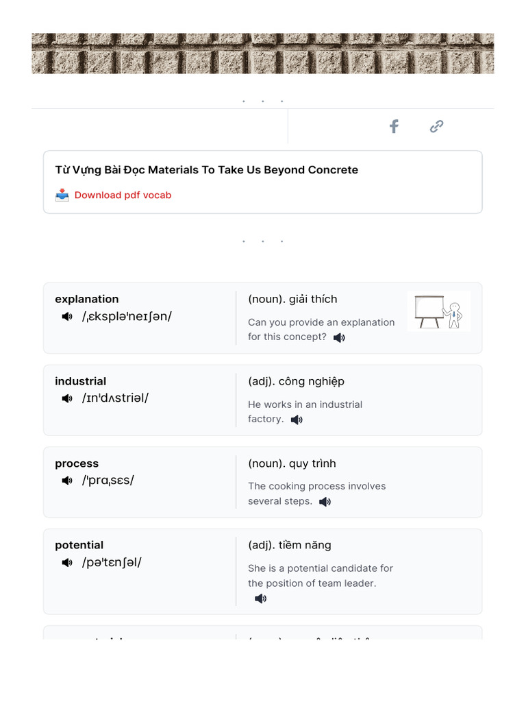 Từ Vựng Bài Đọc Materials To Take Us Beyond Concrete IELTS Reading Practic | PDF