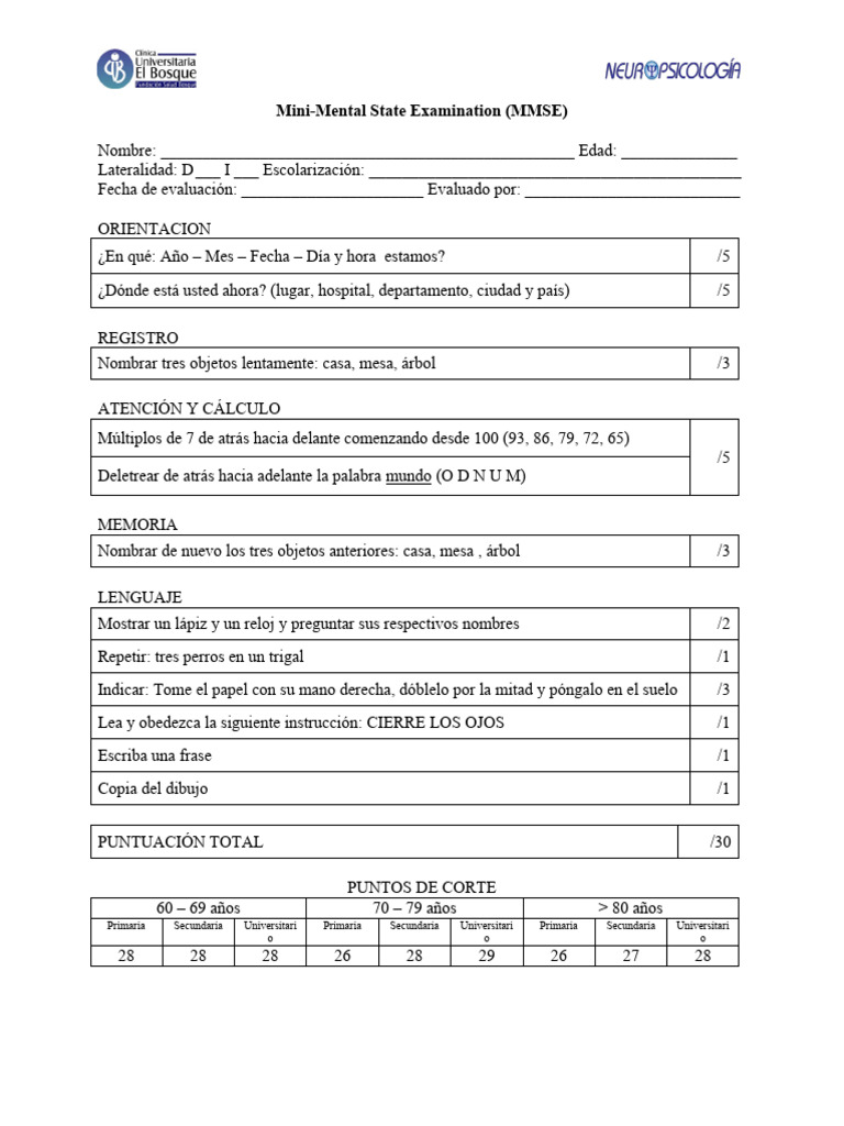 Minimental | PDF