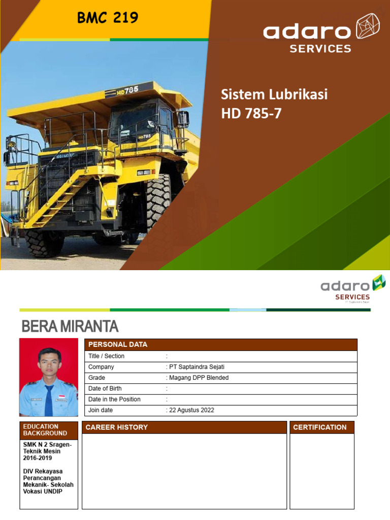 BERA MIRANTA (Lubrication System) | PDF