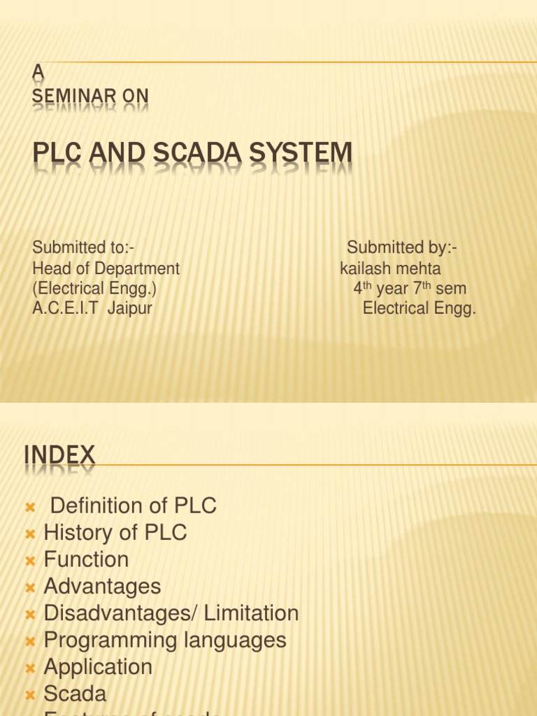 PLC and SCADA Seminar - Control Systems Overview | PDF | Programmable Logic Controller | Scada