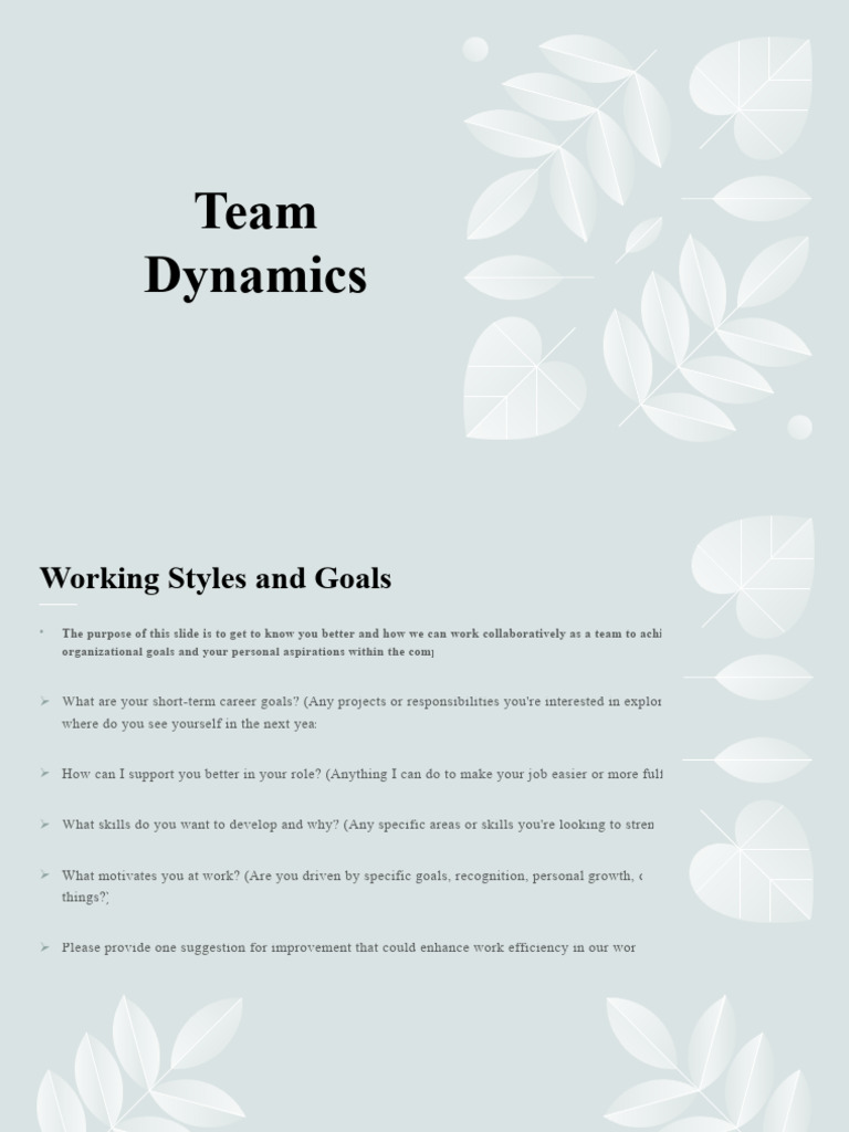 Team Dynamics | PDF