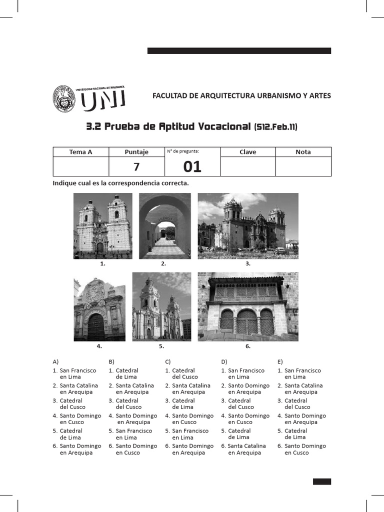 aptitud vocacional UNI | PDF