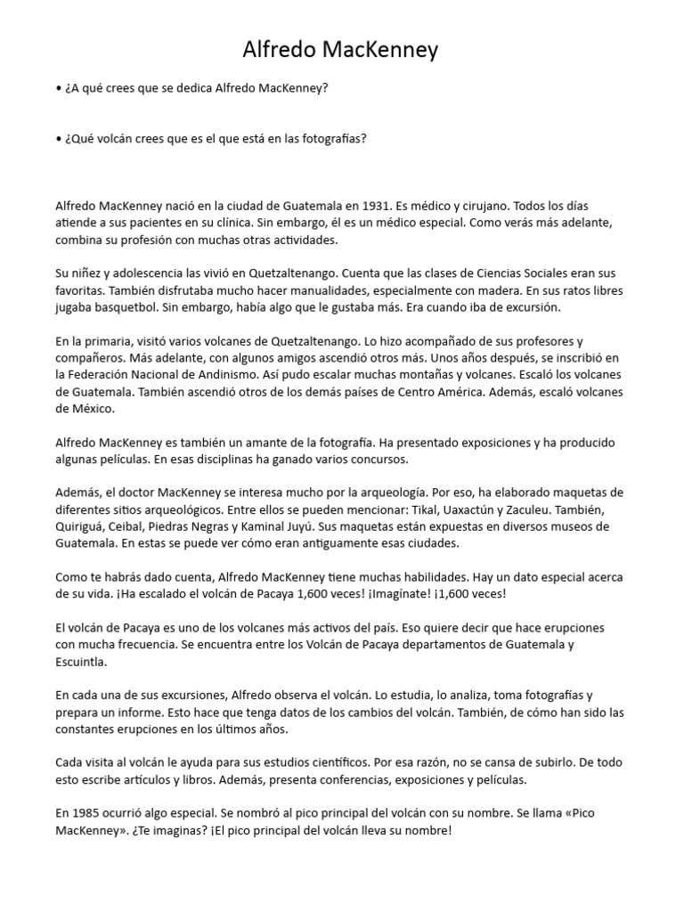10 Alfredo MacKenney | PDF | Volcán | Guatemala