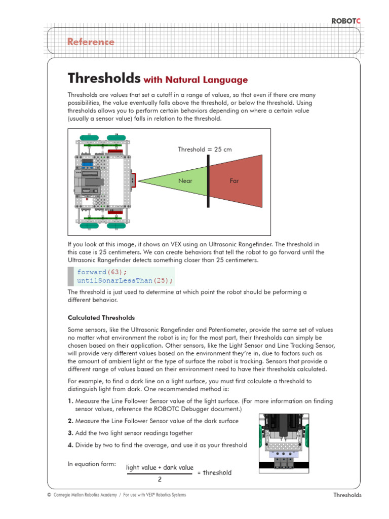 HP - Thresholds | PDF | Robotics | Sensor