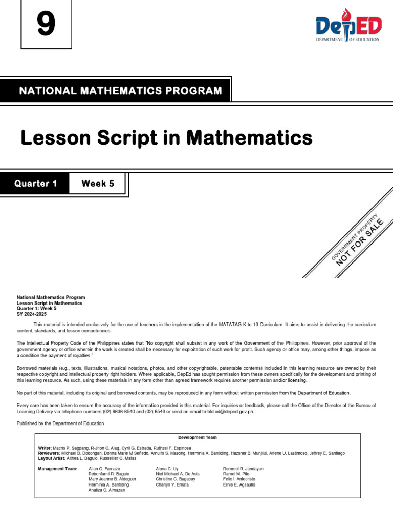 Lesson Script in Mathematics | PDF | Function (Mathematics) | Derivative