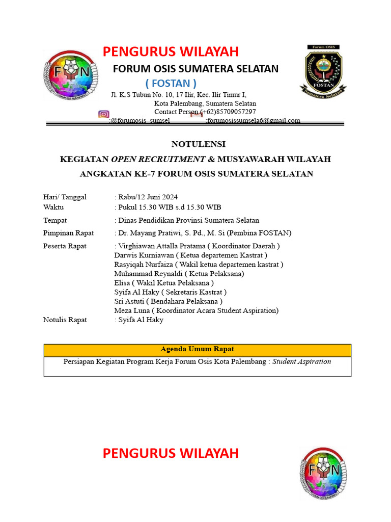 Notulensi - Konsultasi - Ibu Mayang 12 Juni 2024 | PDF | Karier & Perkembangan