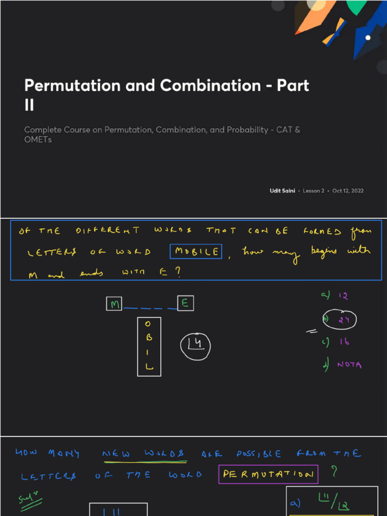 Permutation and Combination Part II With Anno | PDF