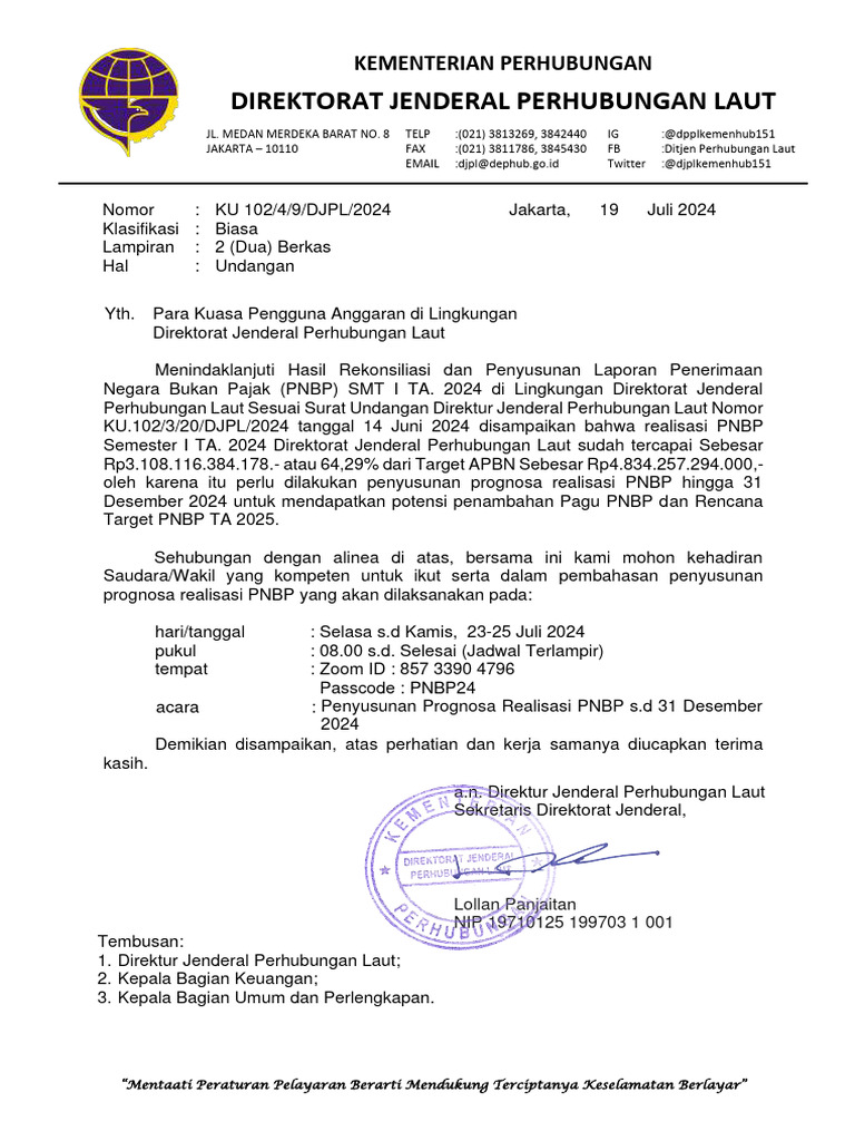 Undangan Upt Prognosa 2024 - Upt | PDF