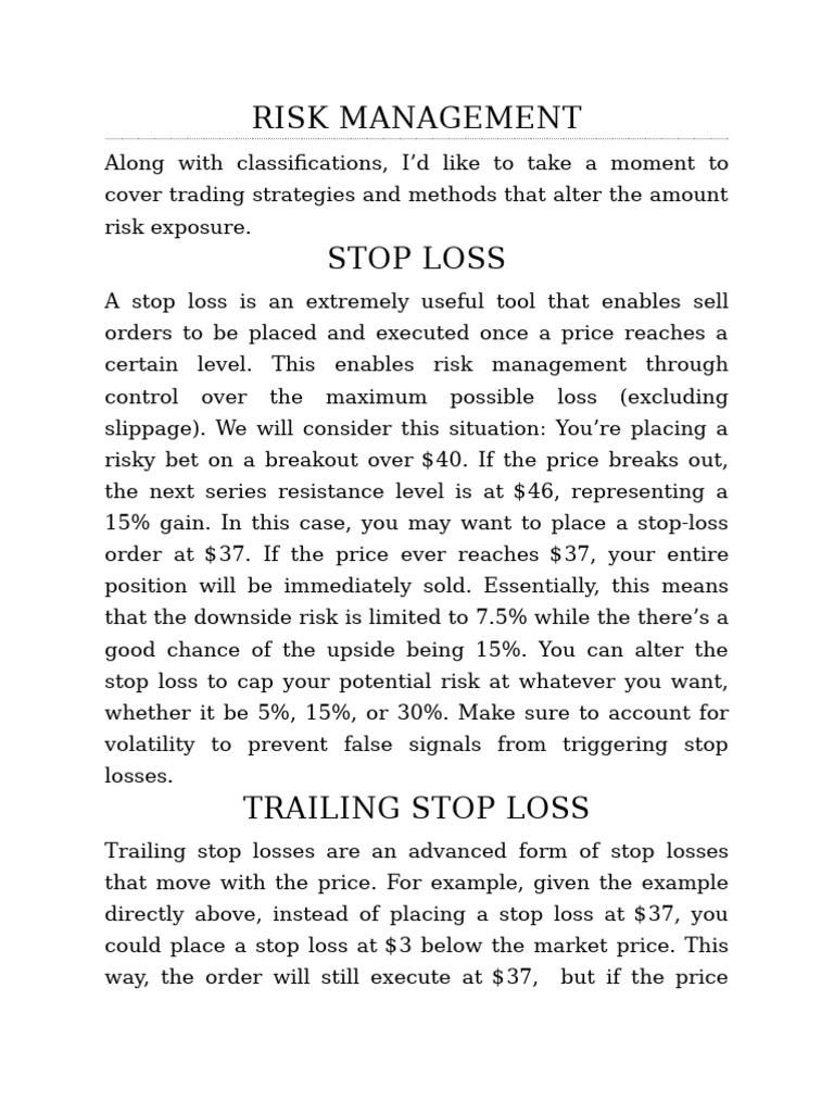 Effective Risk Management in Trading | PDF | Order (Exchange) | Risk