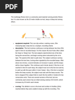 Beep Test Table | PDF