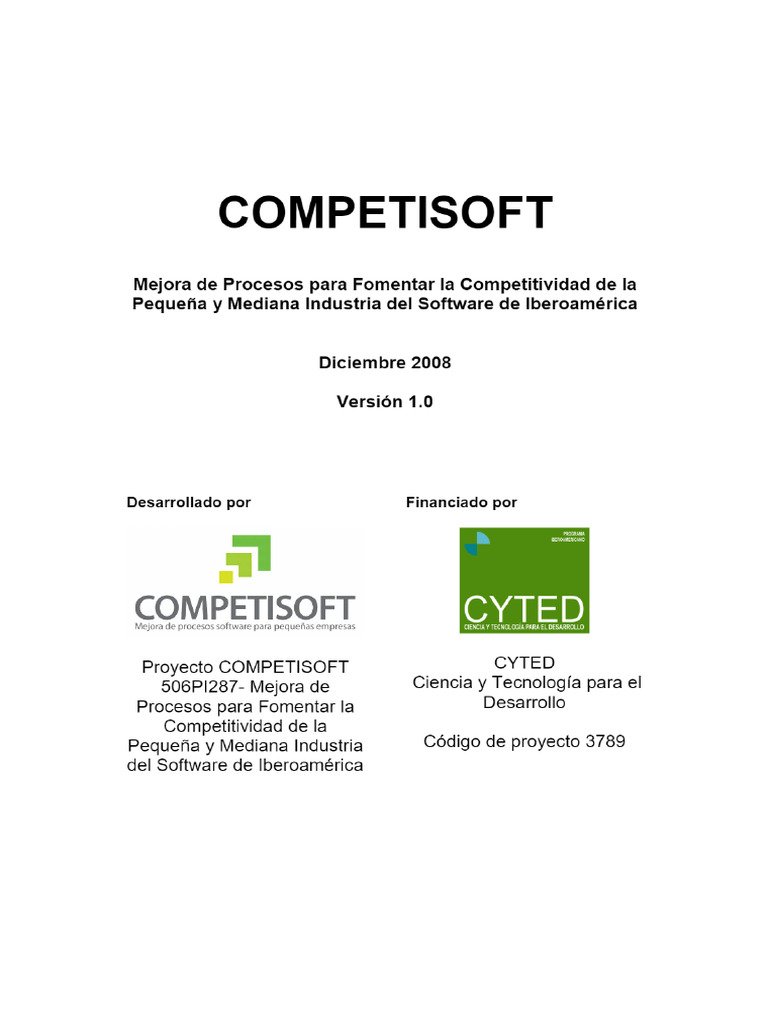 COMPETISOFT. Mejora de Procesos para Fomentar La Competitividad de La Pequeña y Mediana ...