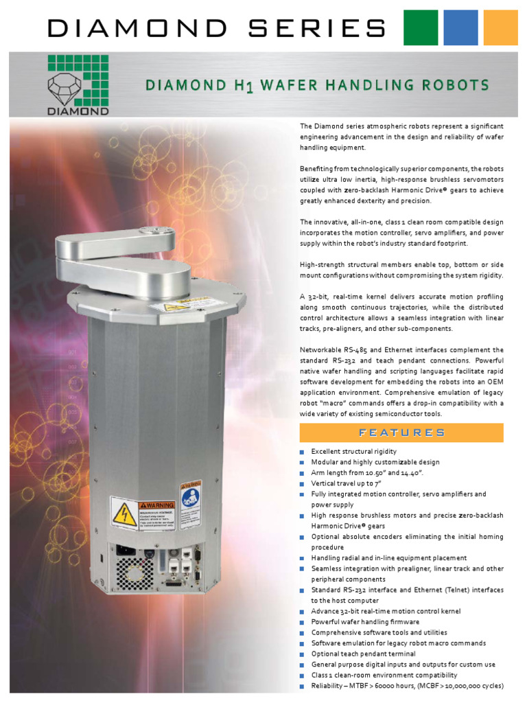 Diamond H1 Wafer Handling Robot | PDF | Servomechanism | Computer ...