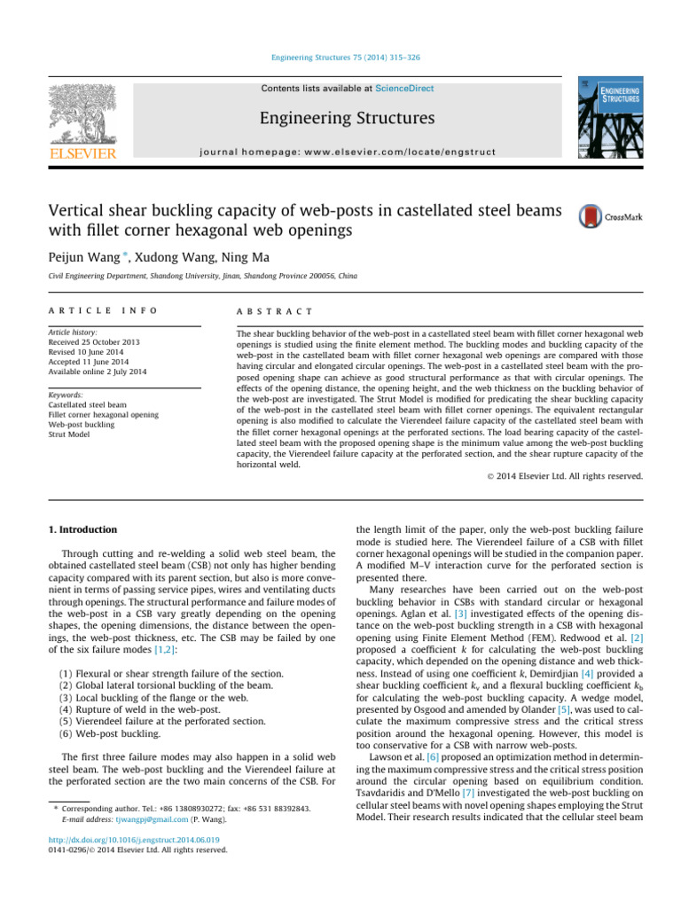 12 Vertical Shear Buckling Capacity of Web Posts in Castellate - 2014 ...
