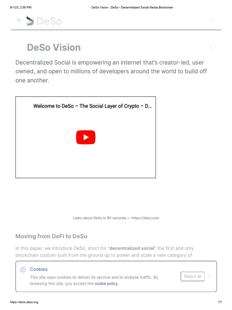 DeSo Vision - DeSo - Decentralized Social Media Blockchain | PDF | Social Media | Popular ...