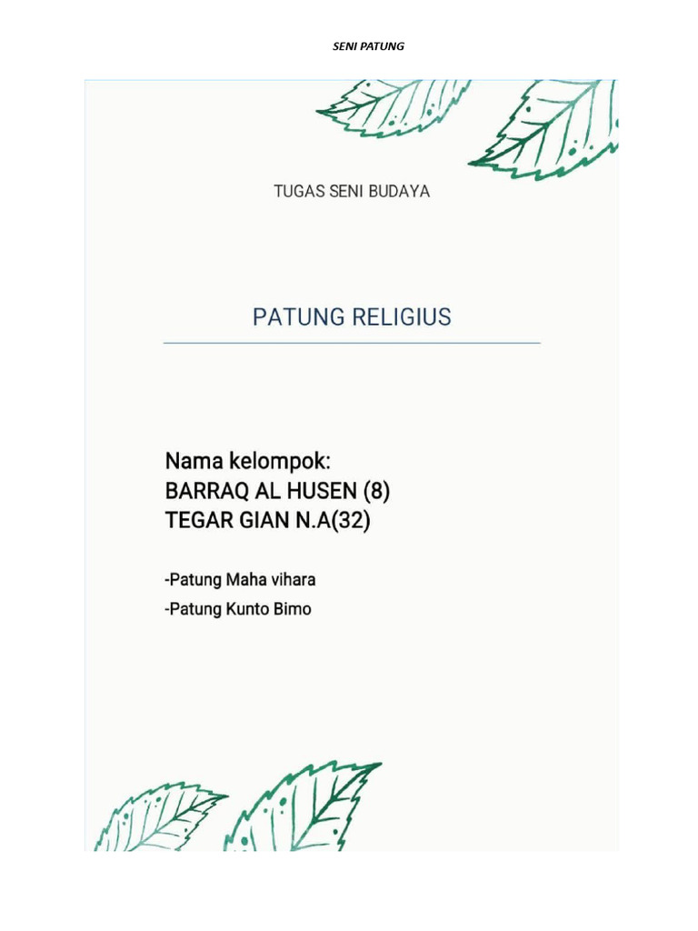 Tugas Seni Budaya Kelas Ixb | PDF | Perjalanan