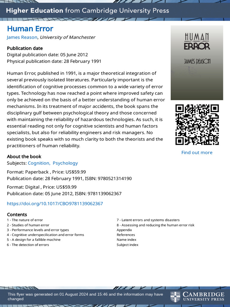 Understanding Human Error Mechanisms | PDF