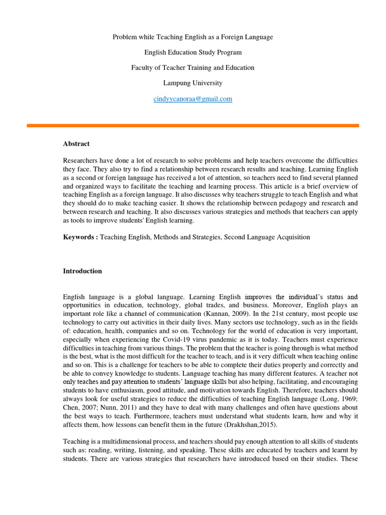 Teaching English Challenges | PDF | Teachers | Learning