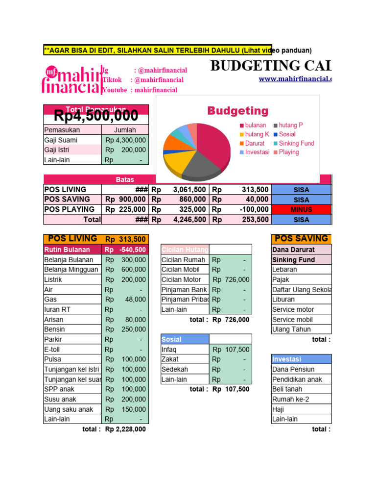 Kalkulator Kebebasan Finansial | PDF
