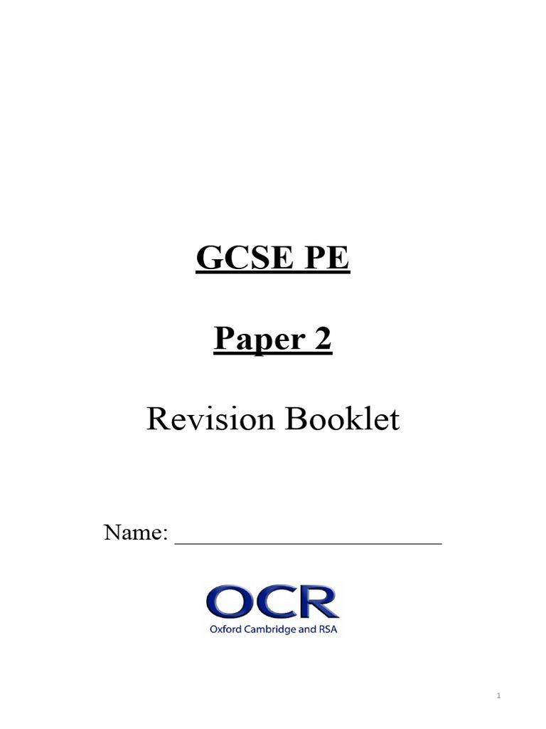 Paper 2 Revision Booklet | PDF | Physical Fitness | Foods