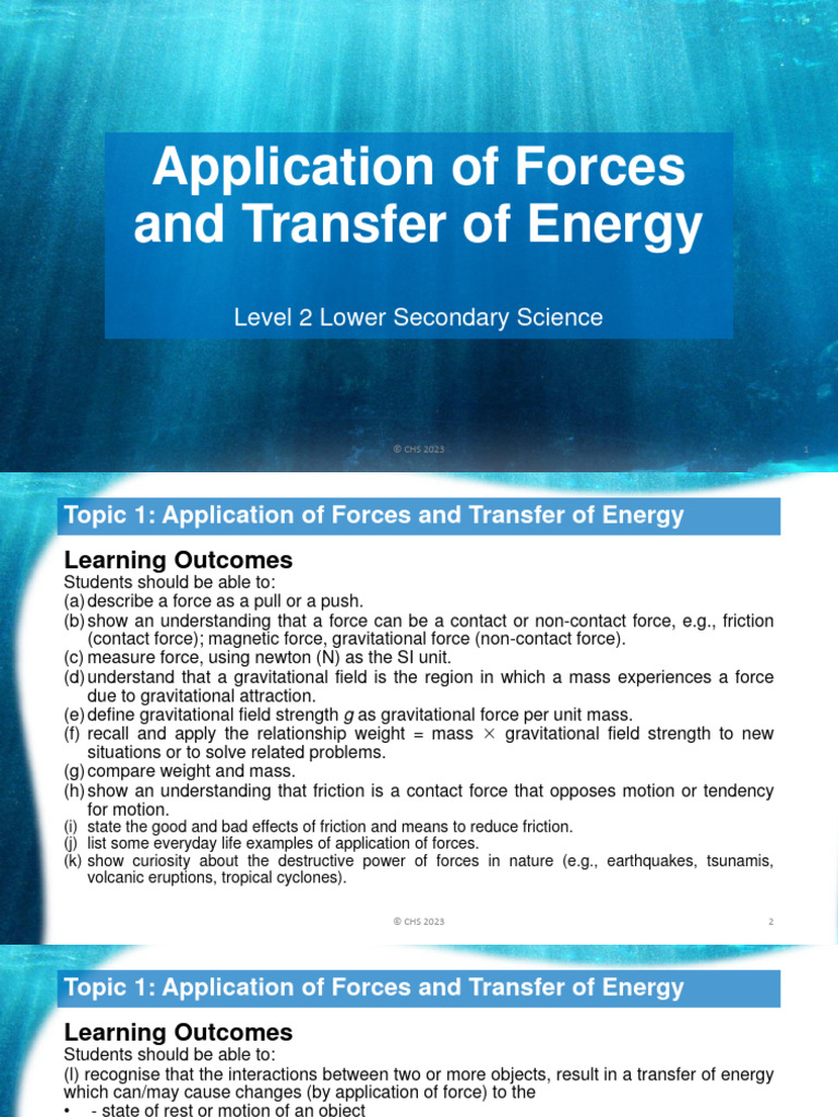2024 Topic 1A Application of Forces | PDF | Force | Weight