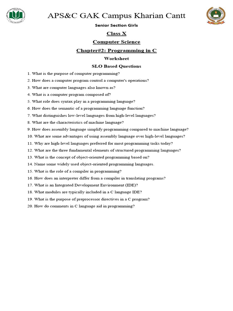 X Comp Science Worksheet | PDF | Career & Growth | Technology & Engineering