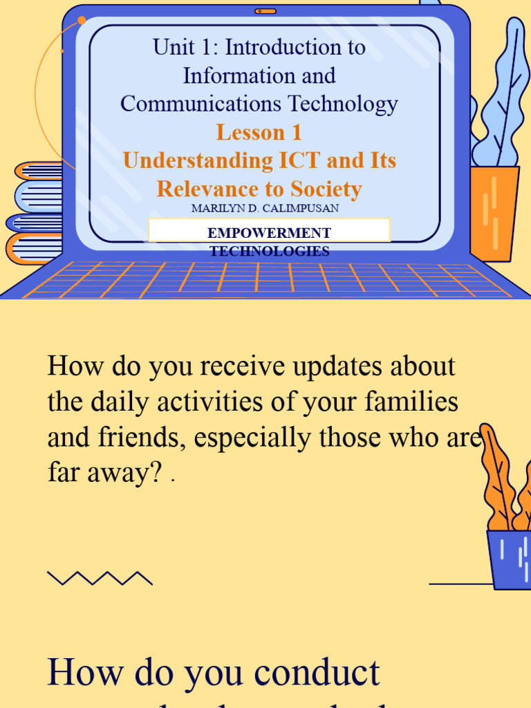 E Tech Q1 Lesson 1 Intro To Ict | PDF | World Wide Web | Internet & Web