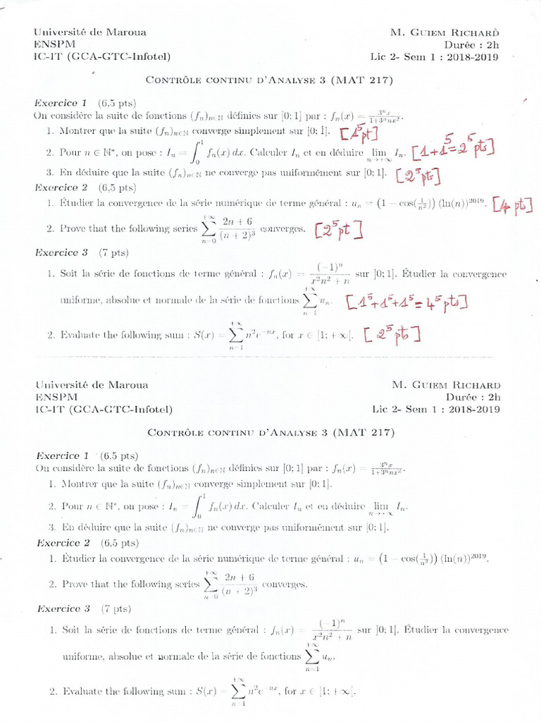 Correction CC Analyse III | PDF