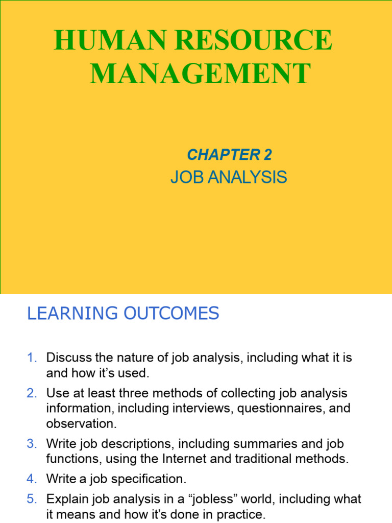 HRM - Chapter 3 - Job Analysis | PDF | Information | Questionnaire