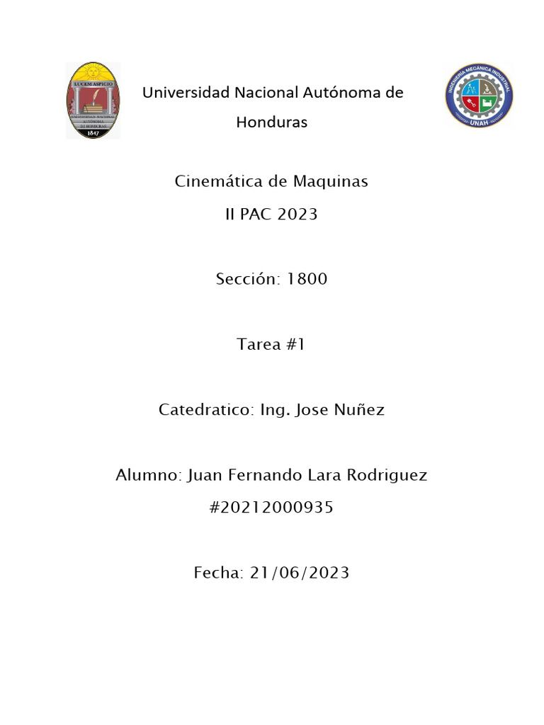 Cinematica Tarea #1 | PDF
