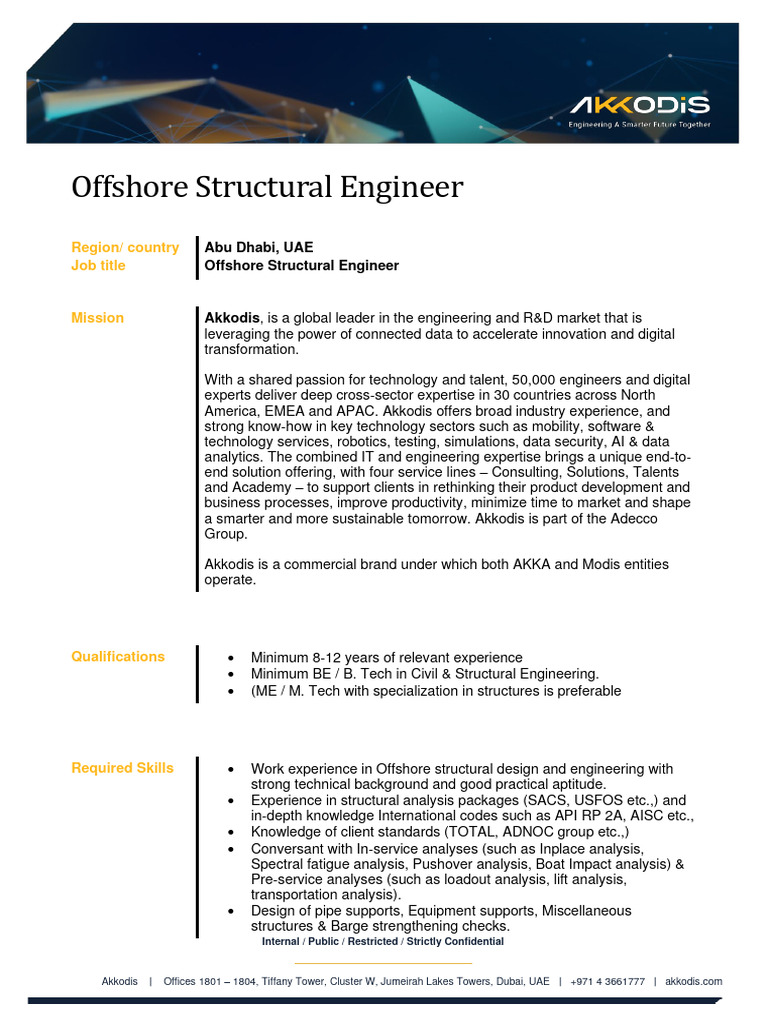 Akkodis JD - Offshore Structural Engineer - Abu Dhabi | PDF ...