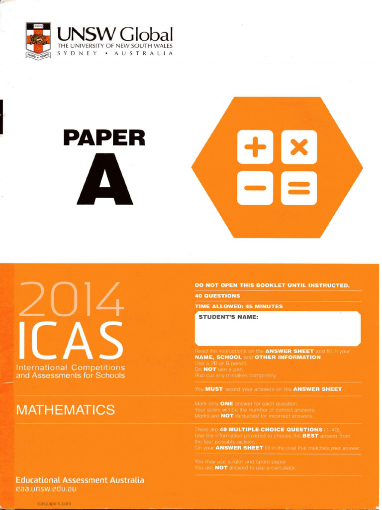 Maths 2014 Paper A | PDF