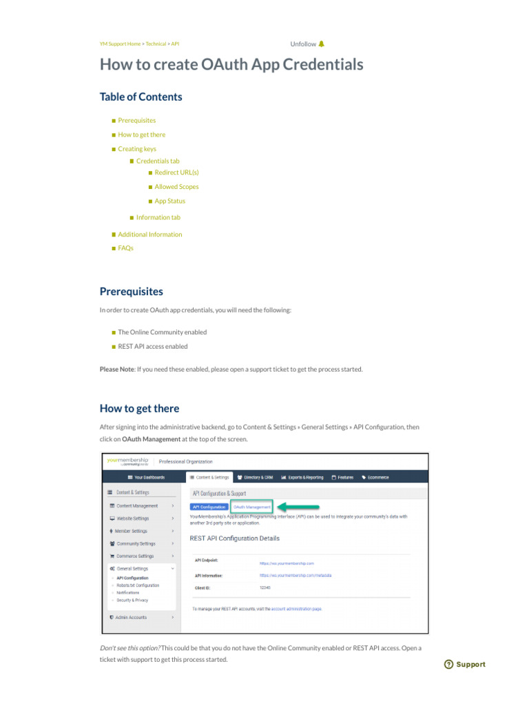 How To Create OAuth App Credentials | PDF | Internet | World Wide Web