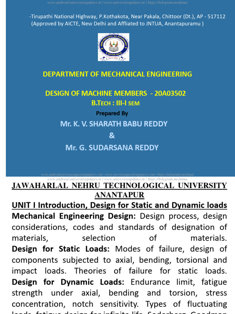 JNTUA Design of Machine Members - PPT Notes - R20 | PDF | Engineering ... JNTUA Design of Machine Members - PPT Notes - R20 | PDF | Engineering ...
