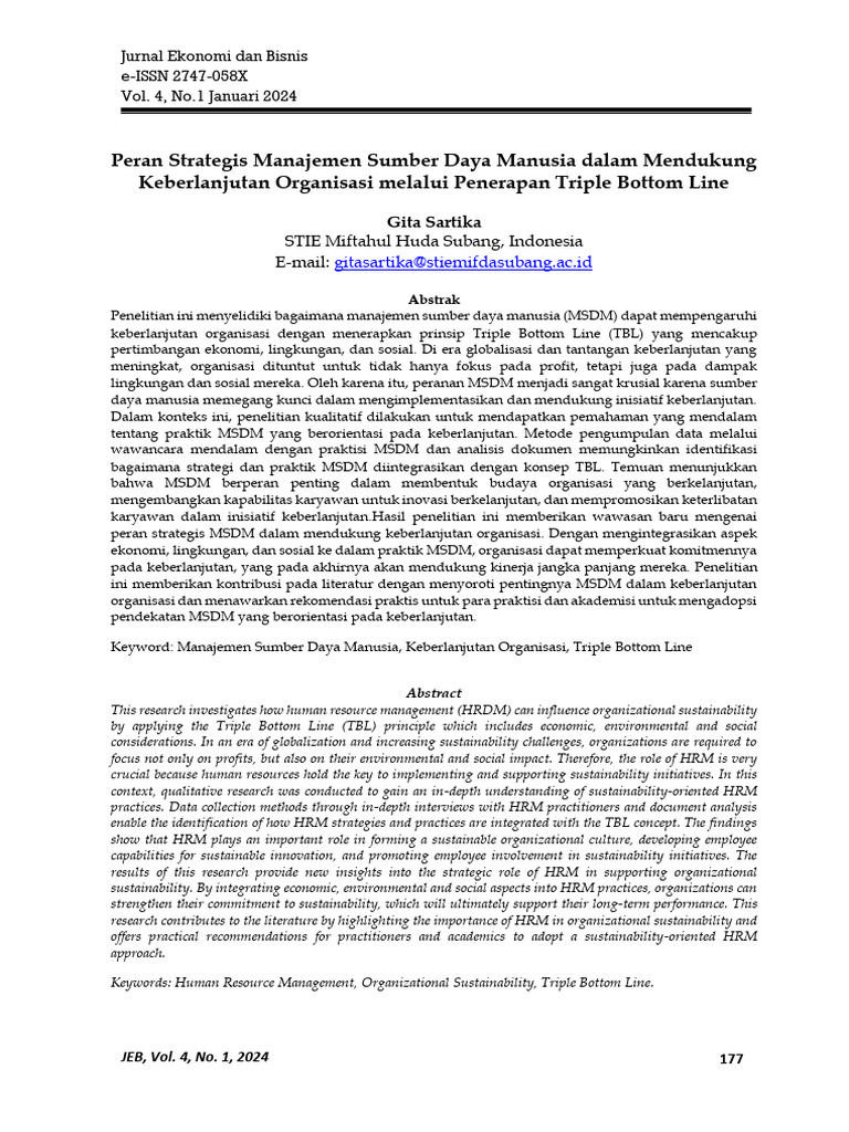 Peran MSDM dalam Keberlanjutan | PDF | Karier & Perkembangan