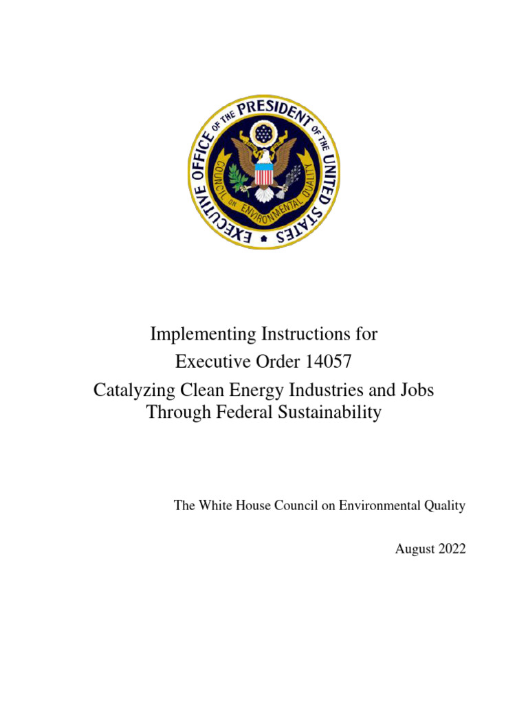 EO 14057 Implementing Instructions | PDF | General Services ...