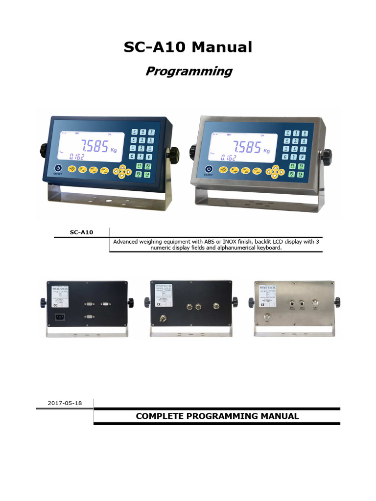 SCA10_Programming_Manual | PDF | Menu (Computing) | Calibration