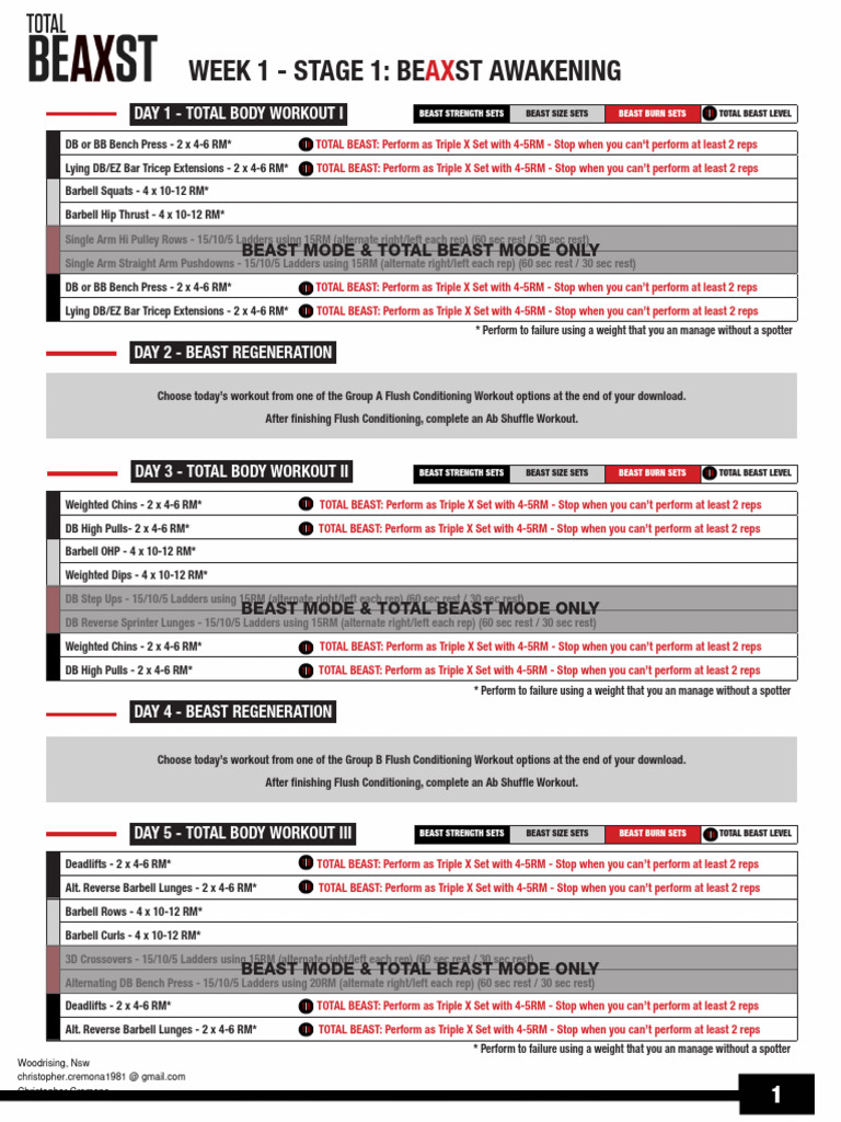 BEAXST Month 1 Base Mode Ink Saver | PDF | Physical Exercise | Physical ...