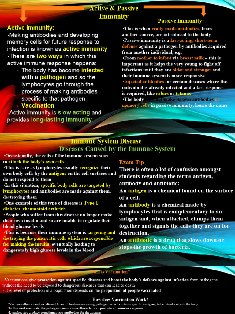 Active vs. Passive Immunity Explained | PDF | Vaccination | Infection