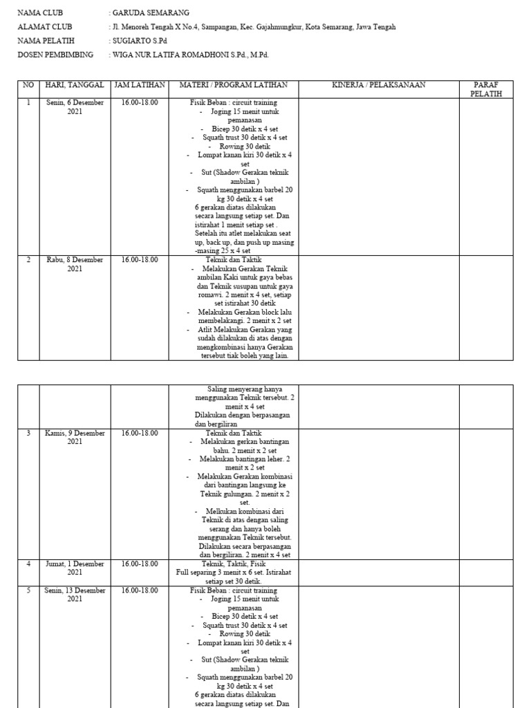 Logbook PKL Gulat-1 | PDF