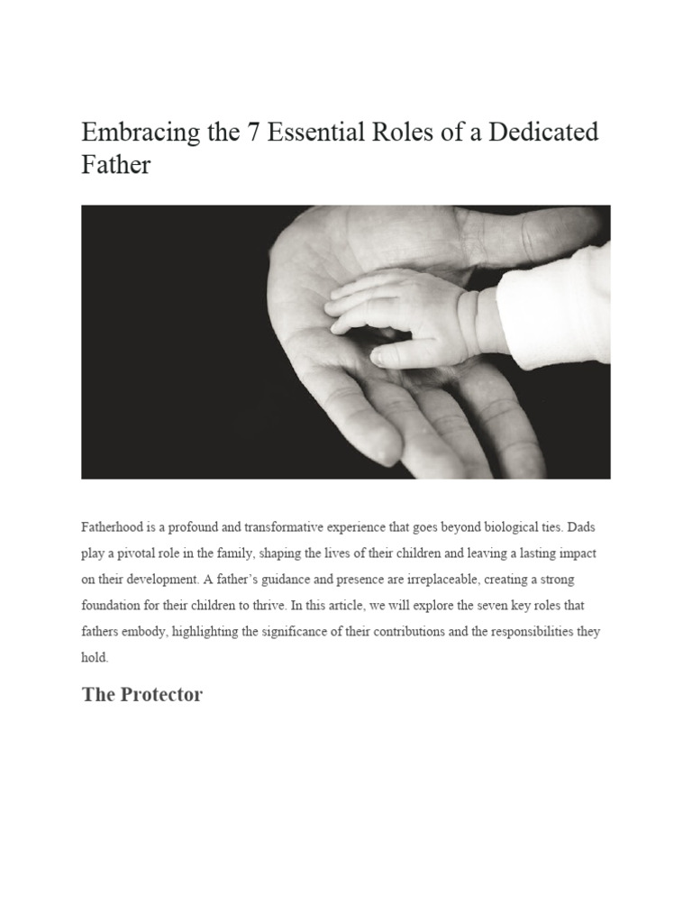 Embracing the 7 Essential Roles of a Dedicated Father | PDF | Self ...