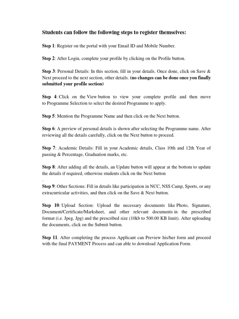 Students Can Follow The Mentioned Steps To Register Themselves | PDF