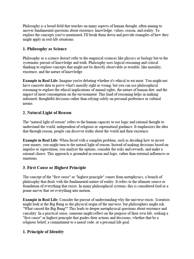 INTRO TO PHILO W1, EXPLANATION | PDF | Reason | Metaphysics