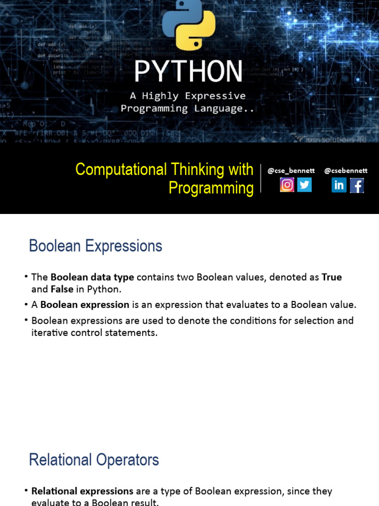 Lec 5. Logical Operator - Boolean Operator | PDF | Boolean Data Type ... Lec 5. Logical Operator - Boolean Operator | PDF | Boolean Data Type ...