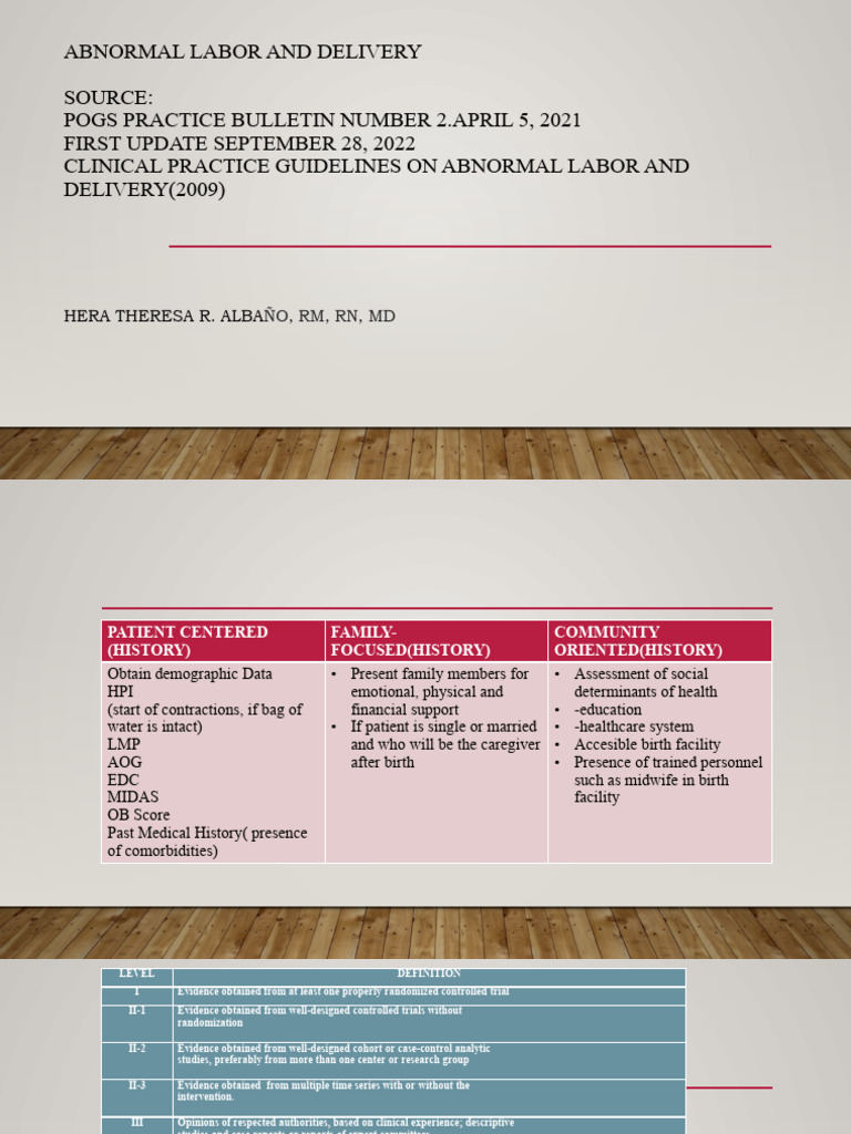 Abnormal Labor and Delivery | PDF | Childbirth | Caesarean Section