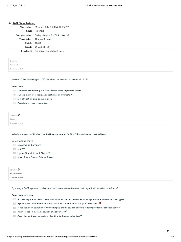 SASE Certification - Attempt Review | PDF | Cloud Computing | Service Industries